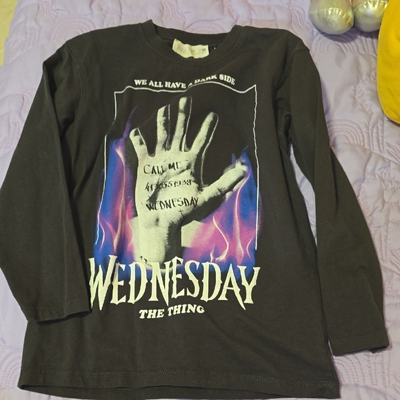 Zara | Shirts & Tops | Zara Black Long Sleeve Shirt With Graphic Design ...